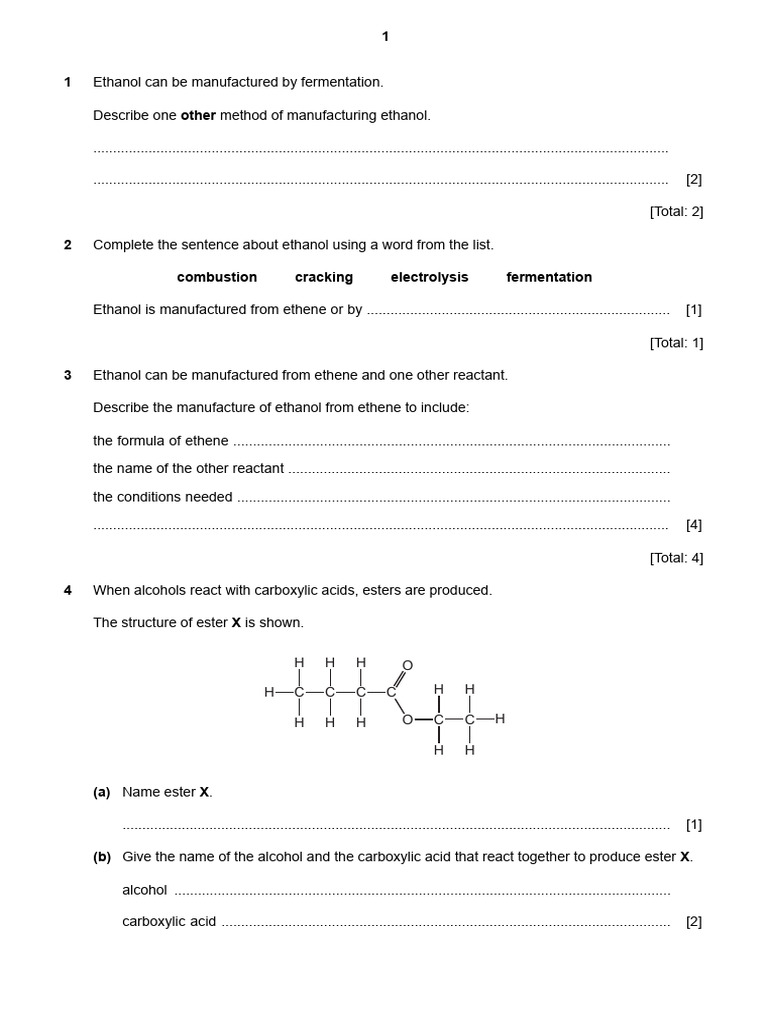 Alcohols, Acids, and Esters | PDF | Ester | Ethanol
