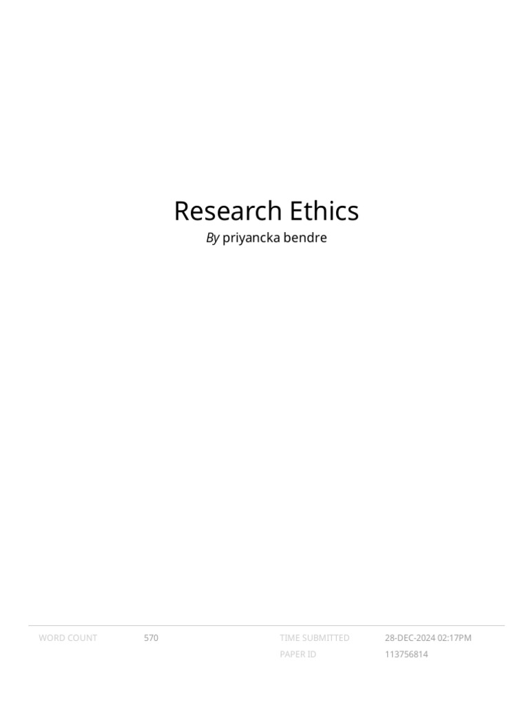 Research Ethics | PDF