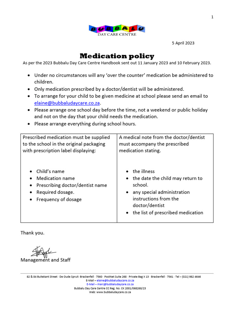 Medication policy | PDF | Health Care | Therapy