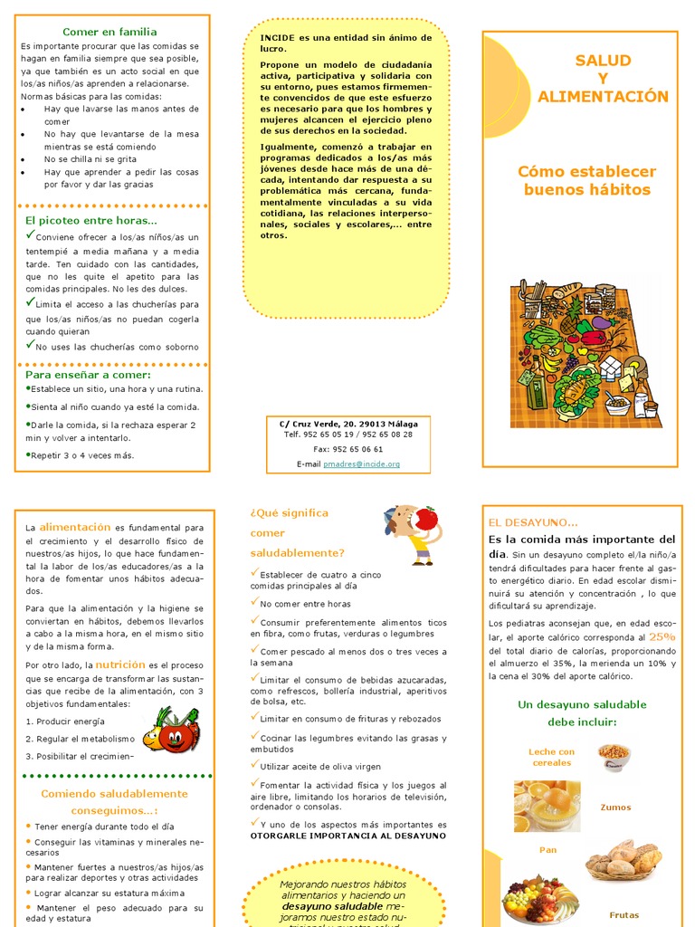 Triptico Salud y Alimentacion