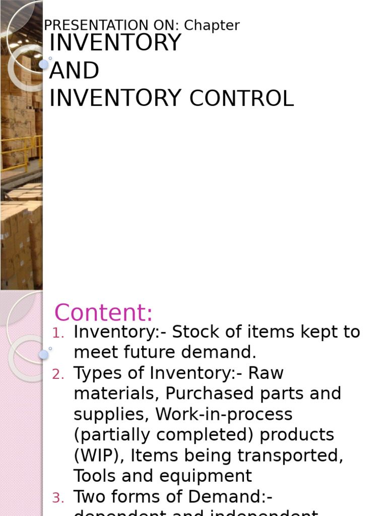 Chapter 6 Inventory Management | PDF | Inventory | Capital (Economics)