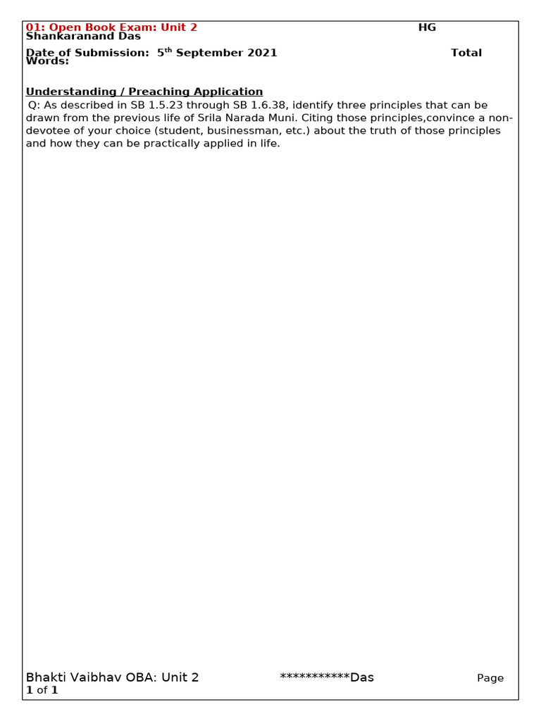 OBA BVB Unit 2 Shankaranand Das | PDF