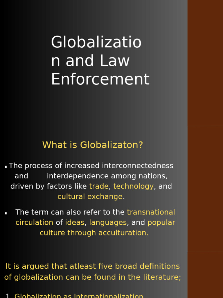 Globalization and Law Enforcement | PDF | Smuggling | Human Trafficking