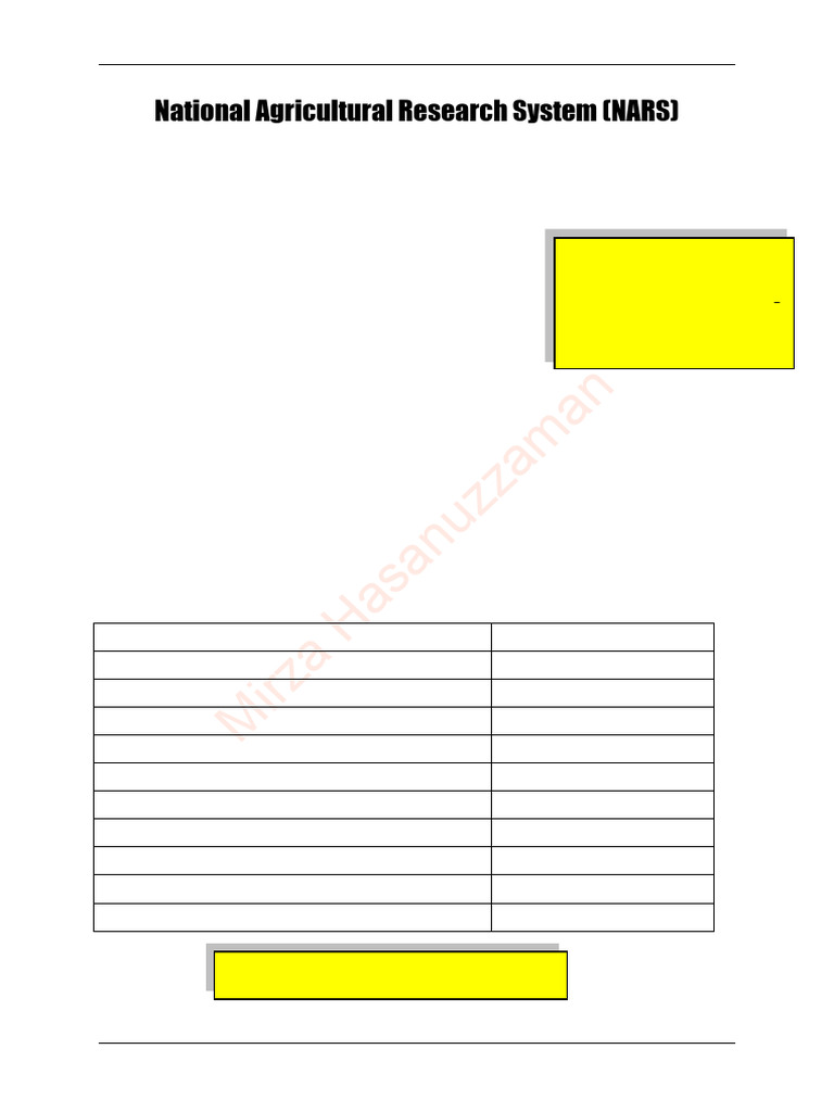 NARS | PDF | Agriculture | Agricultural Science