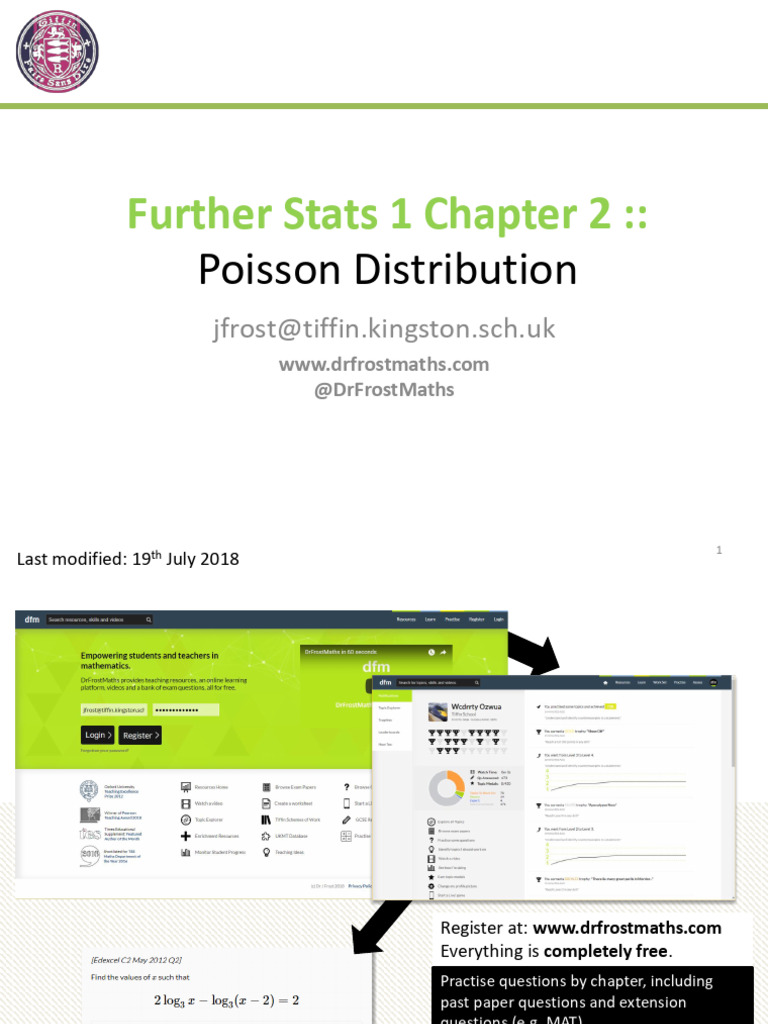 Further Statistics Chapter 2 | PDF | Poisson Distribution | Teaching Mathematics