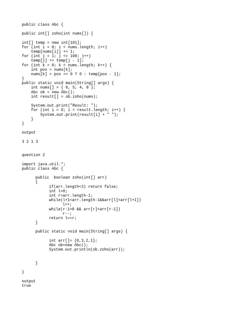 Zoho Today Questions | PDF