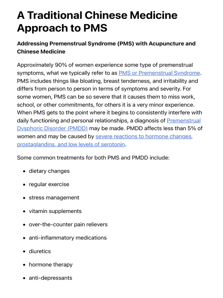 acu | PDF | Premenstrual Syndrome | Acupuncture