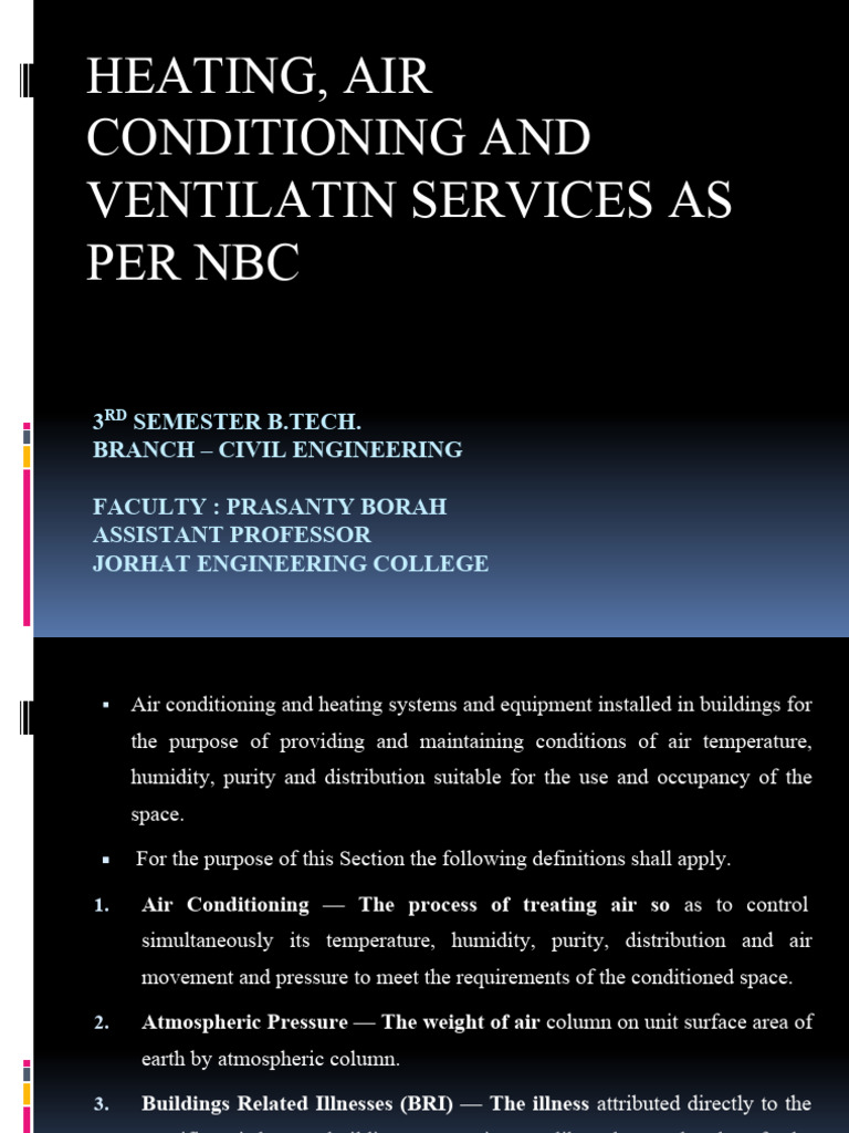 Heating Air Conditioning and Mechanical Ventilation As Per NBC | PDF | Ventilation (Architecture ...