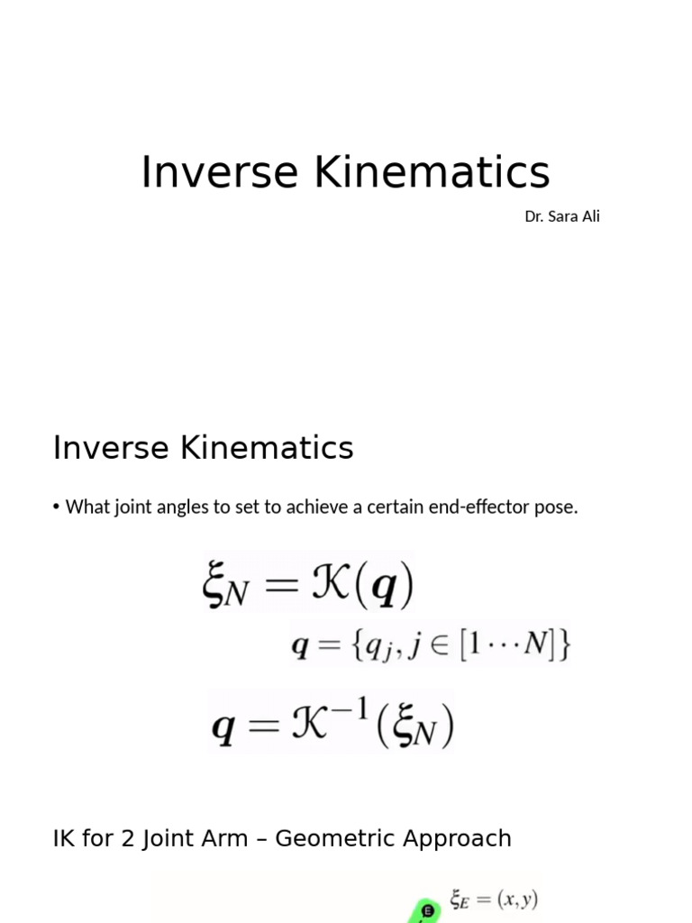 Inverse Kinematics - Lec 5 | PDF | Numerical Analysis | Trigonometric Functions