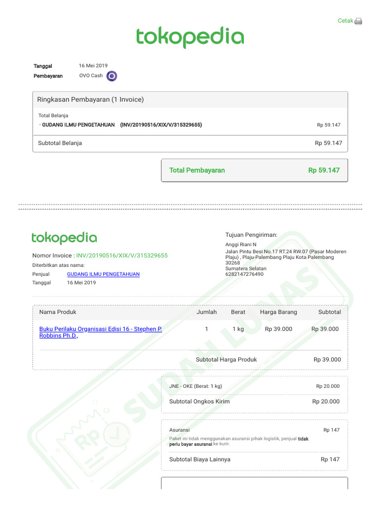 Invoice Tokopedia Compress | PDF