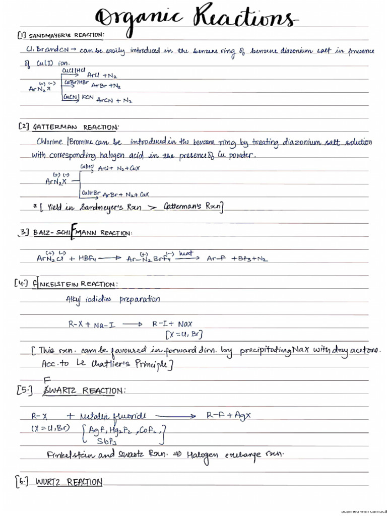 Organic Name Reactions | PDF