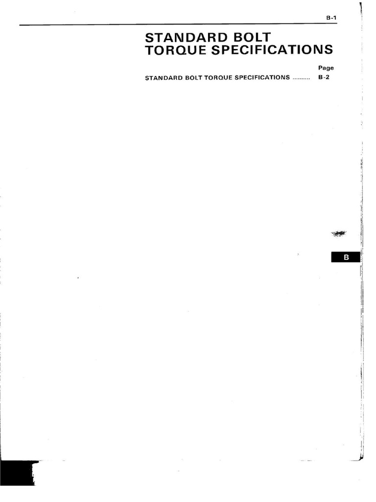 Toyota 3f-E Engine Standard Bolt Torque Specifications & SST and SSM | PDF