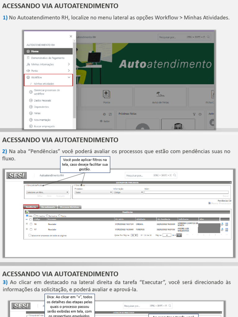 Orientações Pendências Workflow | PDF
