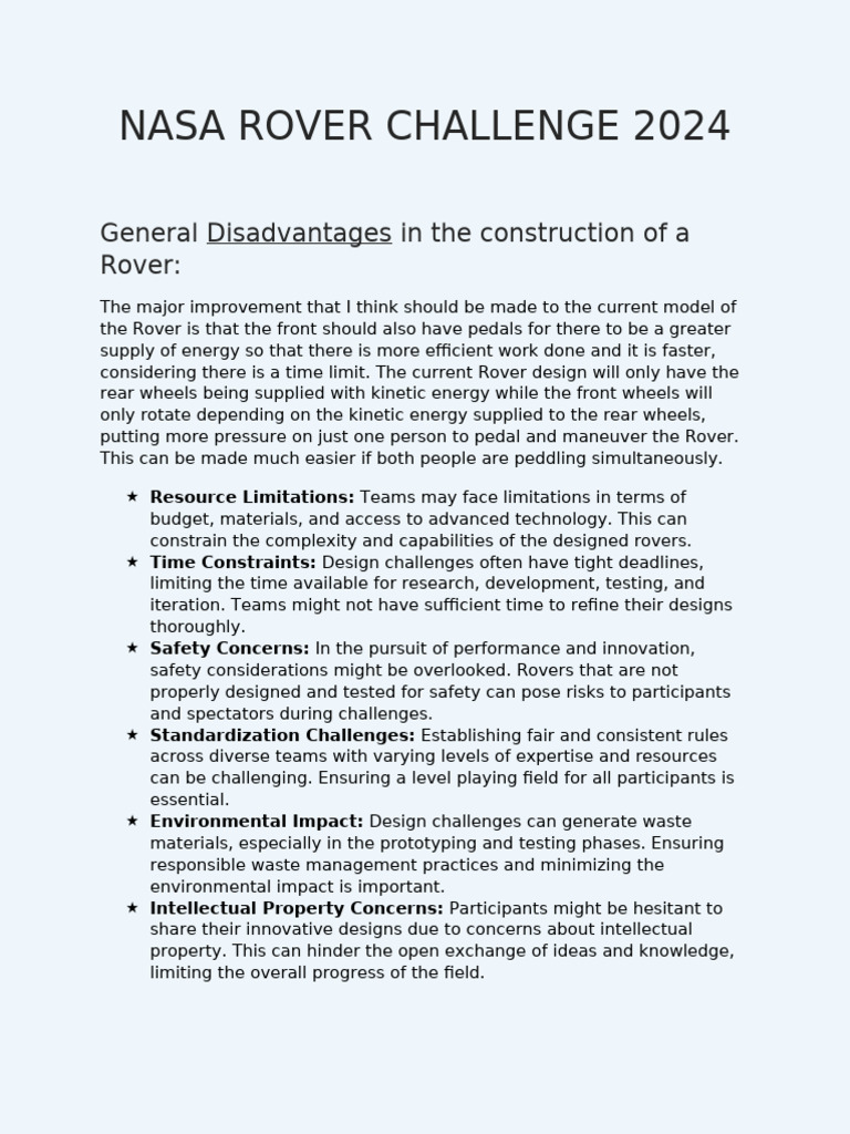 Nasa Herc 24 | PDF | Rover (Space Exploration) | Natural Environment