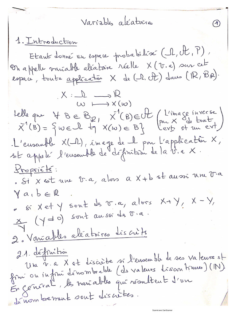 Variable Aléatoire | PDF