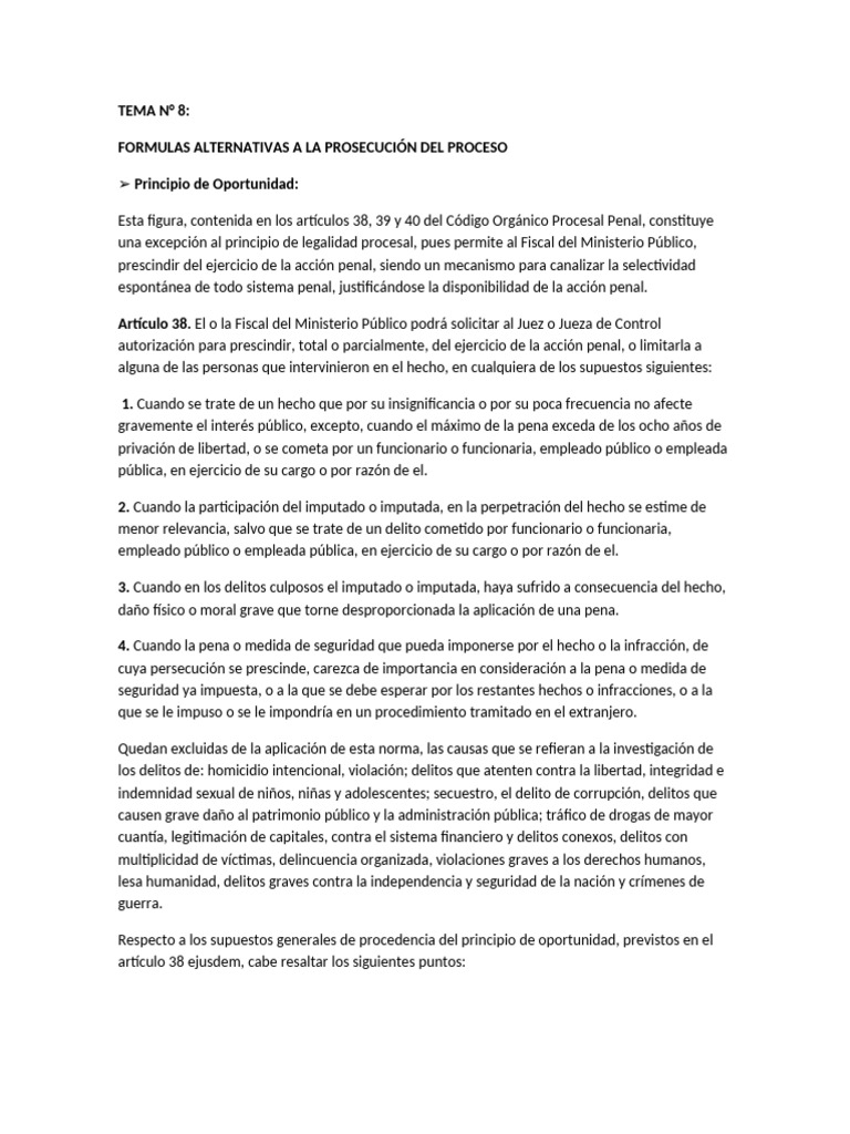 TEMA N 8 PENAL Falta Informacion | PDF | Castigos | Fiscal