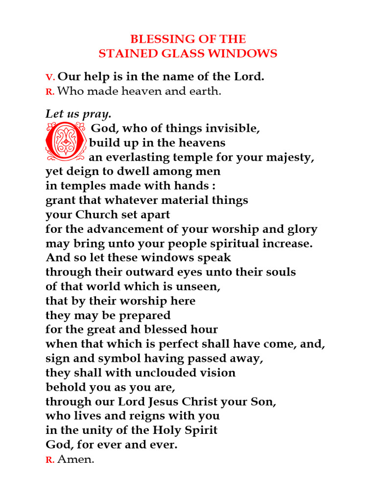 Blessing of Stained Glass Windows | PDF
