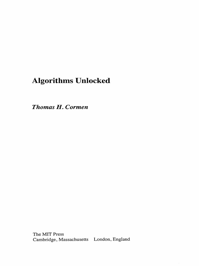 Algorithms: Unlocked | PDF | Algorithms | Cryptography
