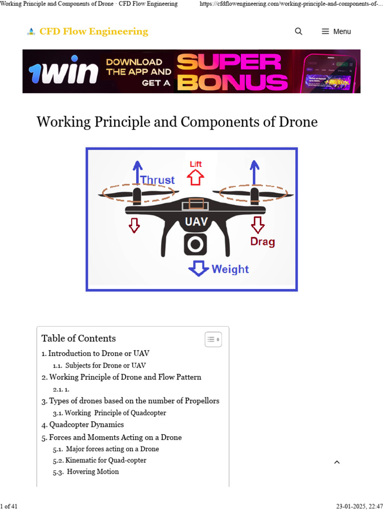 Drone Working Principles Explained | PDF | Quadcopter | Lift (Force)