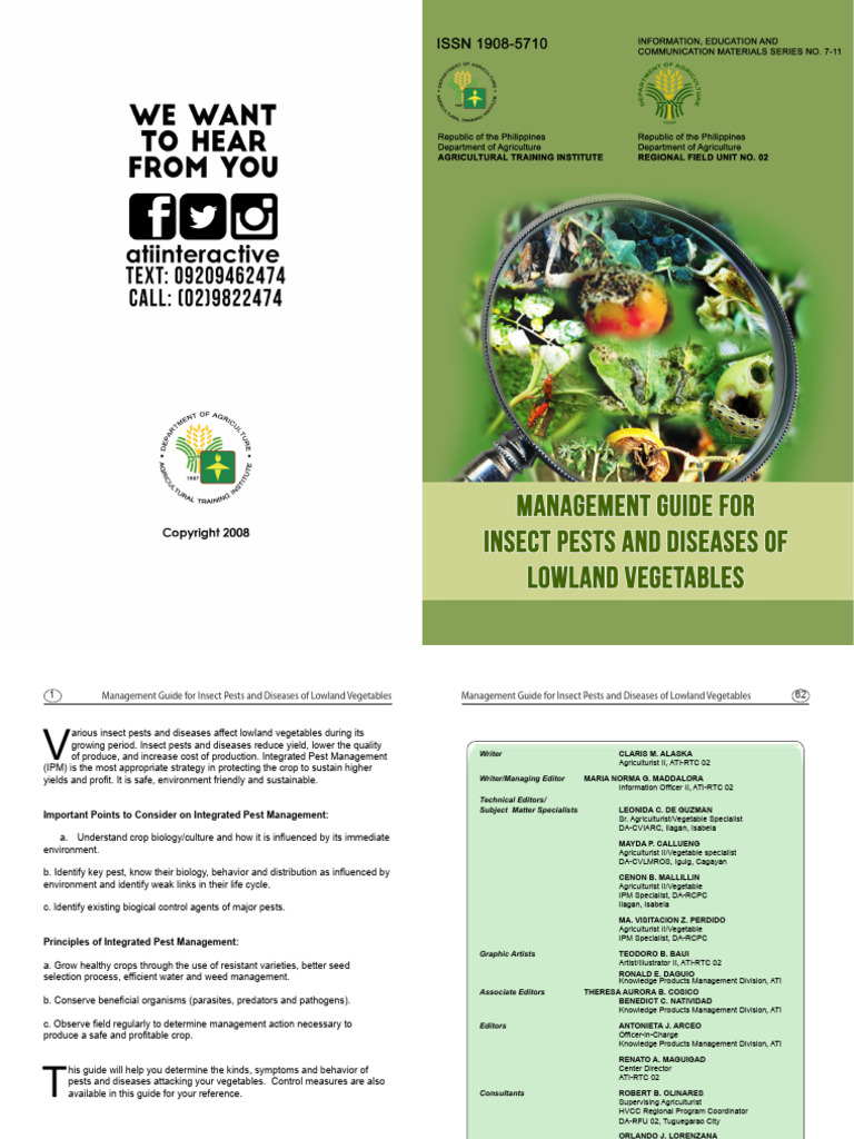 Lowland Vegetable Pest Management Guide | PDF | Pest (Organism) | Insects