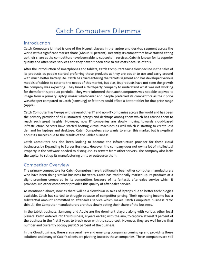 65affd7447824_Catch_Computers_Dilemma | PDF | Desktop Computer | Laptop