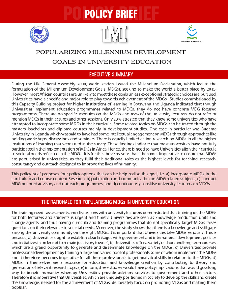 Popularizing_Millennium_Development_Goals_in_University_Education | PDF | Millennium Development ...