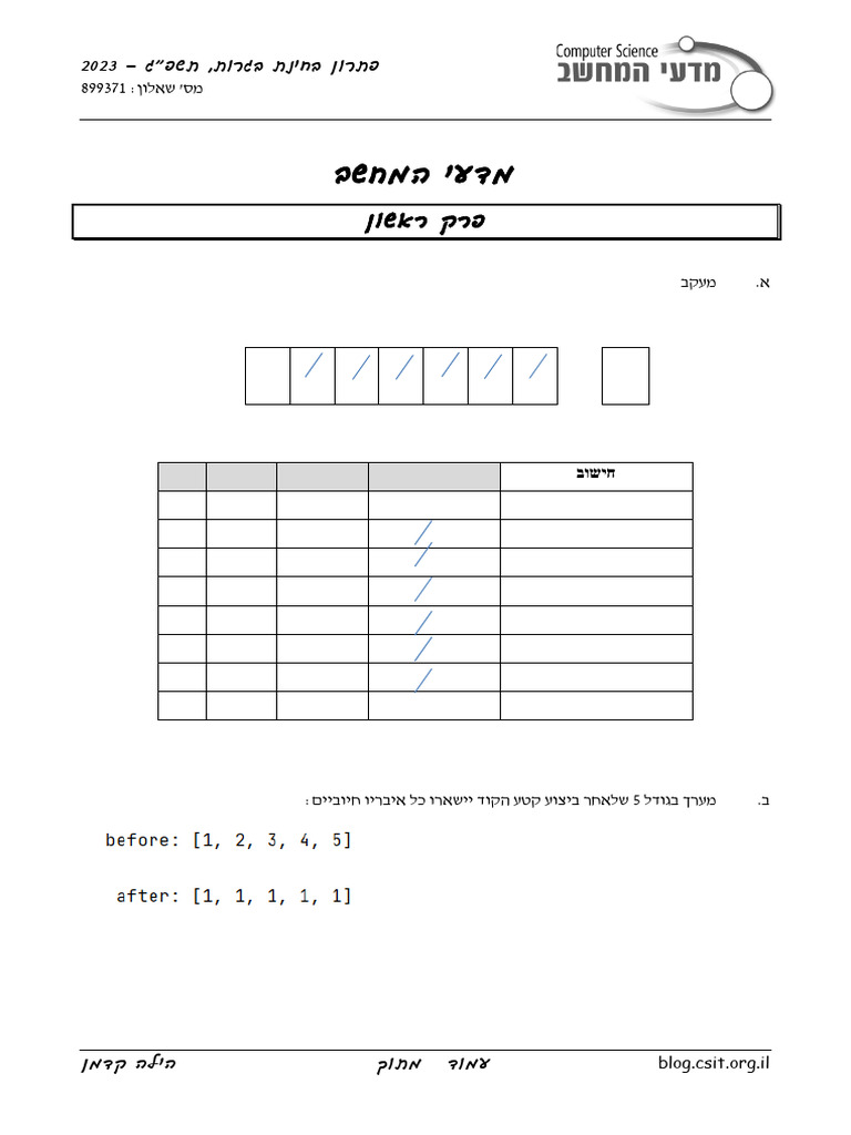 Pitaron899371 Cs 2023 פתרון בגרות | PDF