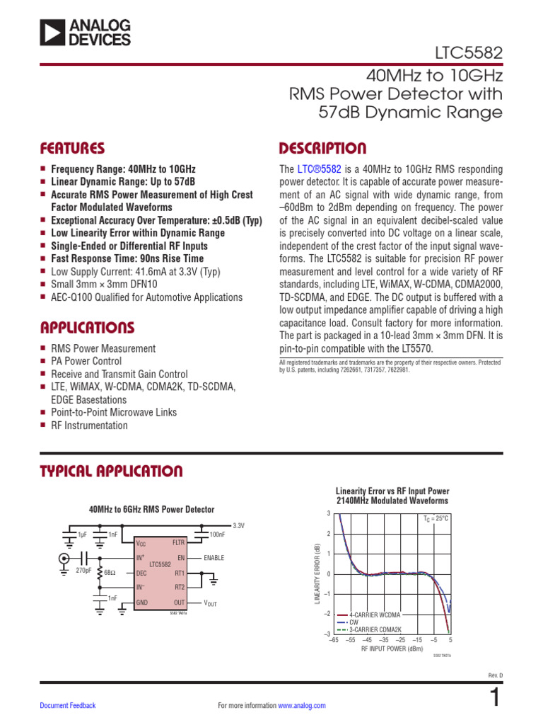 Ltc 5582 | PDF | Decibel | Root Mean Square