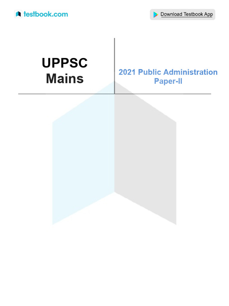 UPPSC Mains 2021 Public Administration Paper-II Eng | PDF