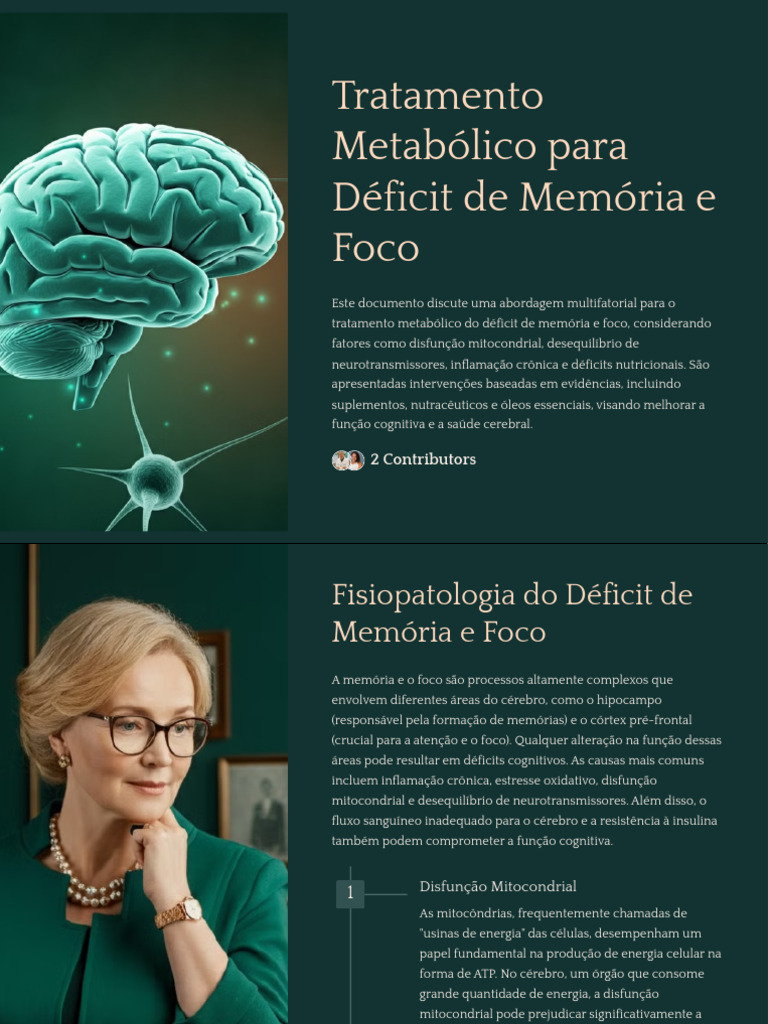 Tratamento Metabolico para Deficit de Memoria e Foco | PDF ...