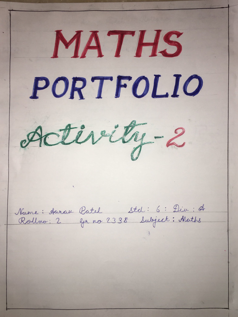 Aarav Patel _roll no.2_maths portfolio activity term 2 | PDF