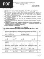 Cbse Class 12 Mathematics Board Exam Question Paper 2024-25 | PDF