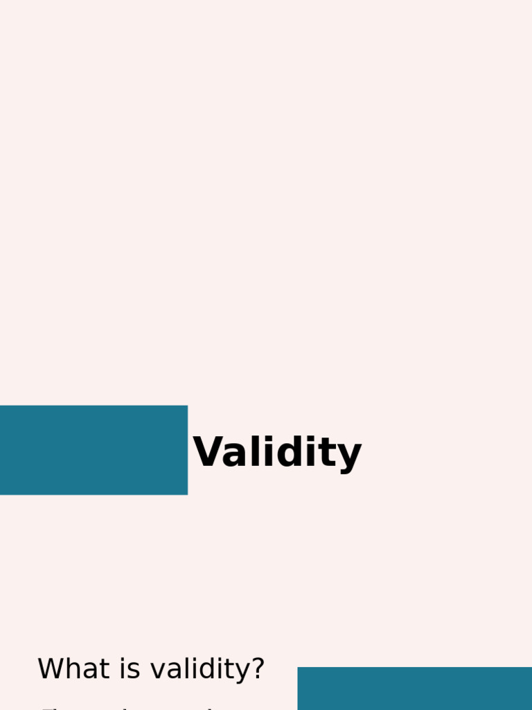 Validity | PDF