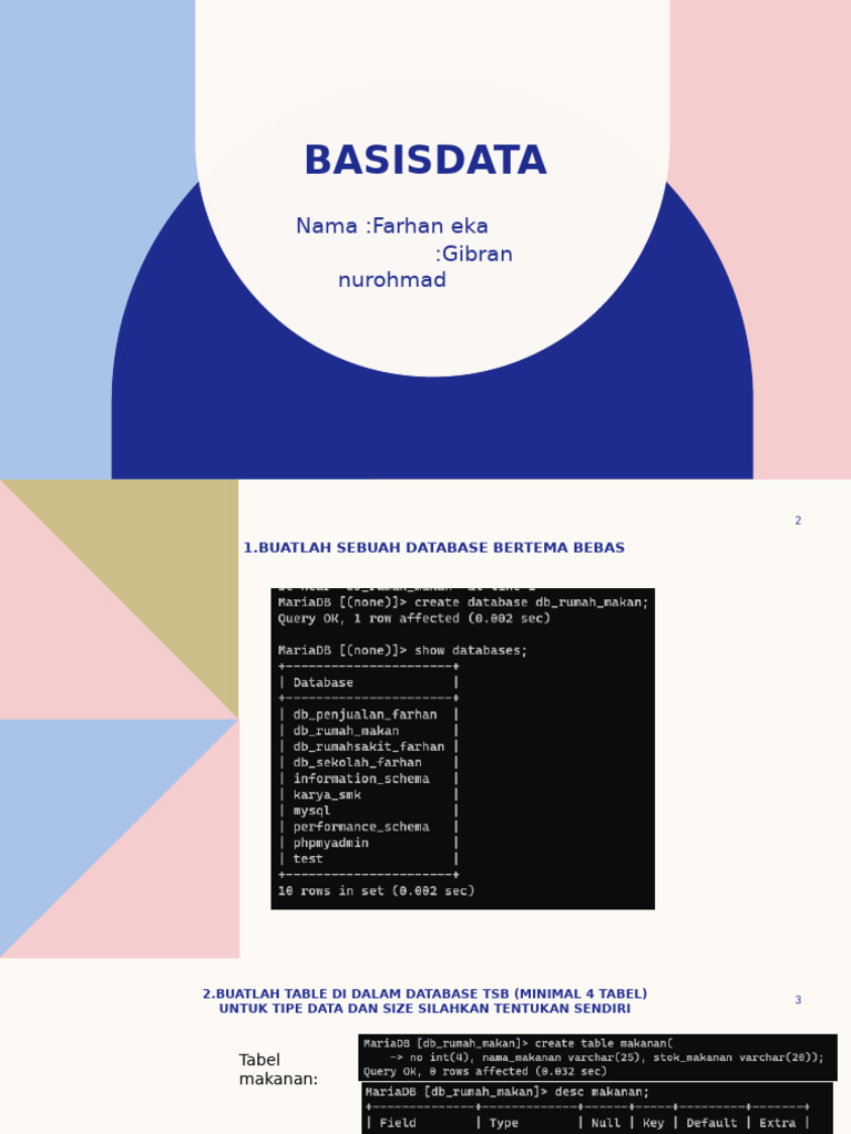 Presentasi Basis Data Farhan Gibran | PDF