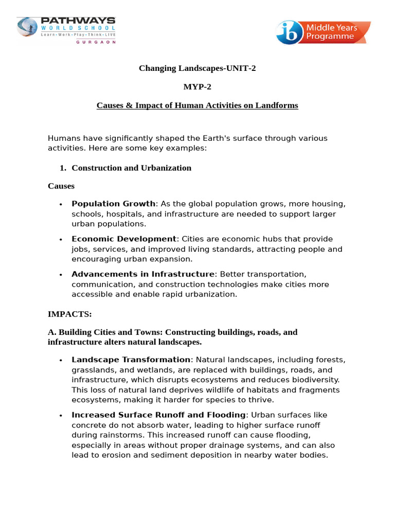 Human Impact on Landforms | PDF | Agriculture | Soil