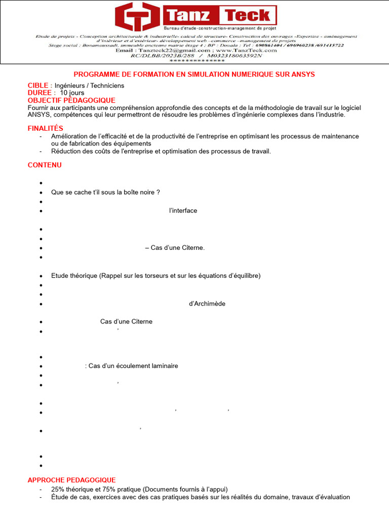 Formation Simulation Numérique ANSYS | PDF | Application | Dynamique ...