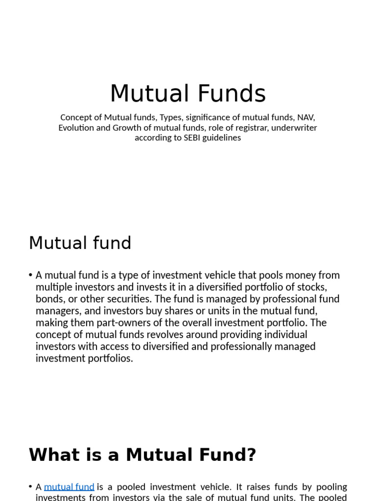 Understanding Mutual Funds and SIPs | PDF | Investment Fund | Mutual Funds