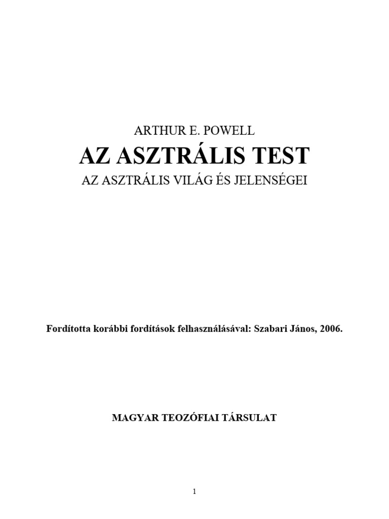 SZF Arthur E Powell – Asztrális test | PDF