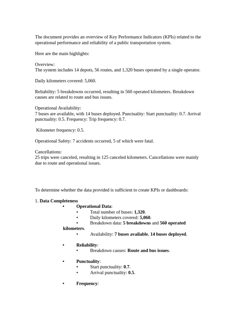 document_cms_KPI_&_Dashboard | PDF | Performance Indicator | Transport