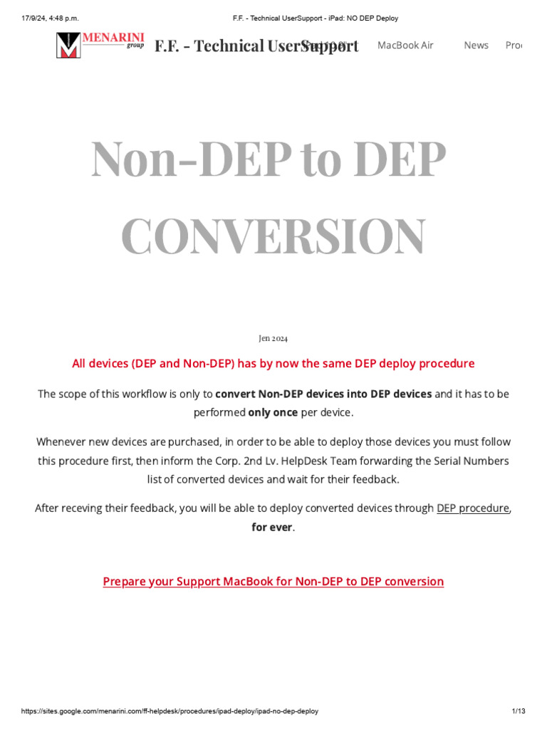 F.F. - Technical UserSupport - Ipad - NO DEP Deploy | PDF | I Pad | Wi Fi