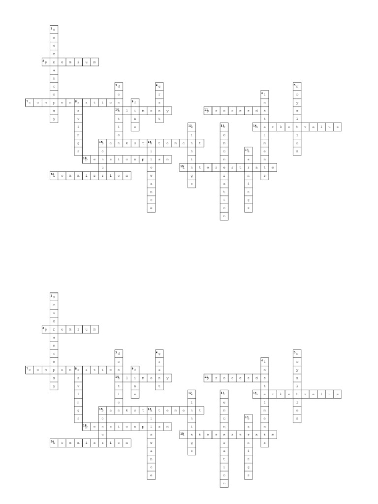 Money Crossword | PDF