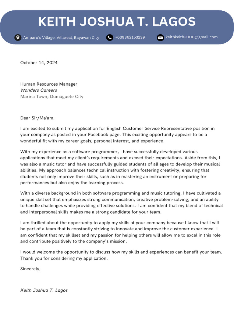 Lagos CoverLetter PDF | PDF