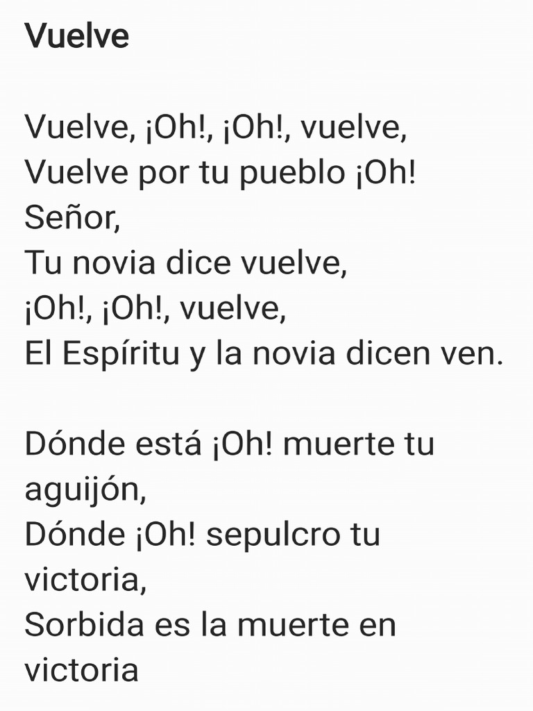 Letra Vuelve | PDF