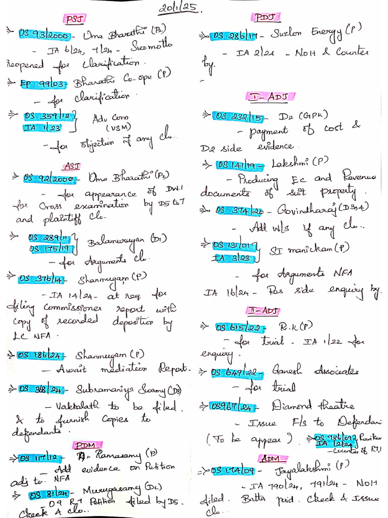 20-01-2025 Civil Cases Tup | PDF