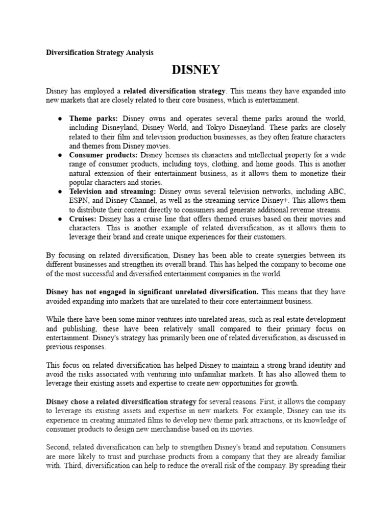 Diversification Strategy Analysis.docx | PDF | Diversification (Finance ...