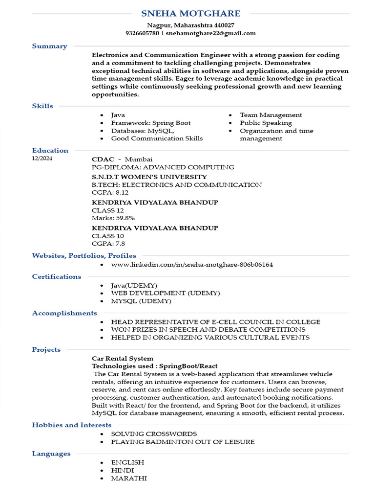 updatedresume | PDF | Point Of Sale | Computing