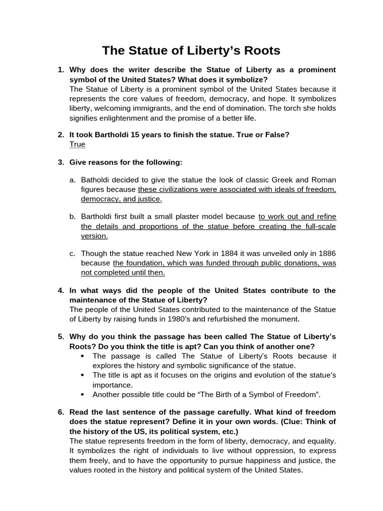 Statue of Liberty: Symbol of Freedom | PDF