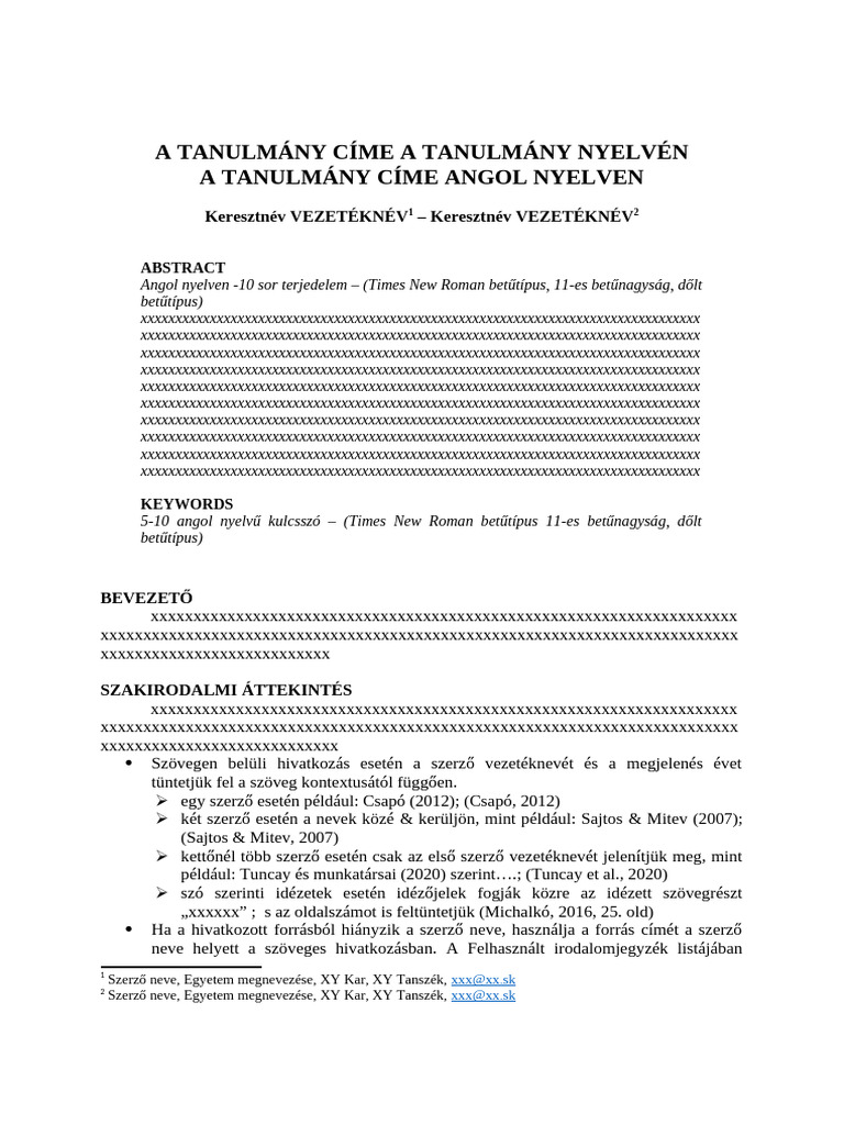 HU Template Sablon Sablona | PDF