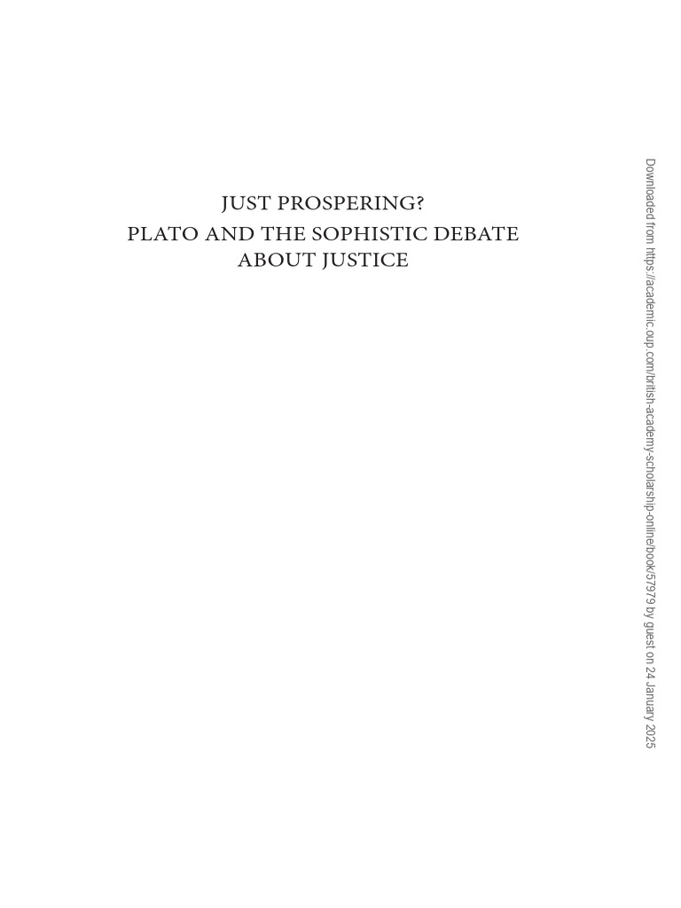 Just Prospering Plato and The Sophistic Debate | PDF | Justice | Crime ...