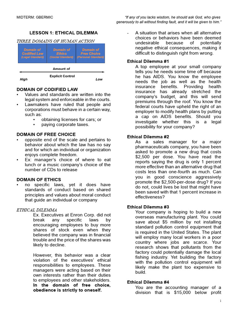 Ethical Dilemmas in Business Decision-Making | PDF | Political ...